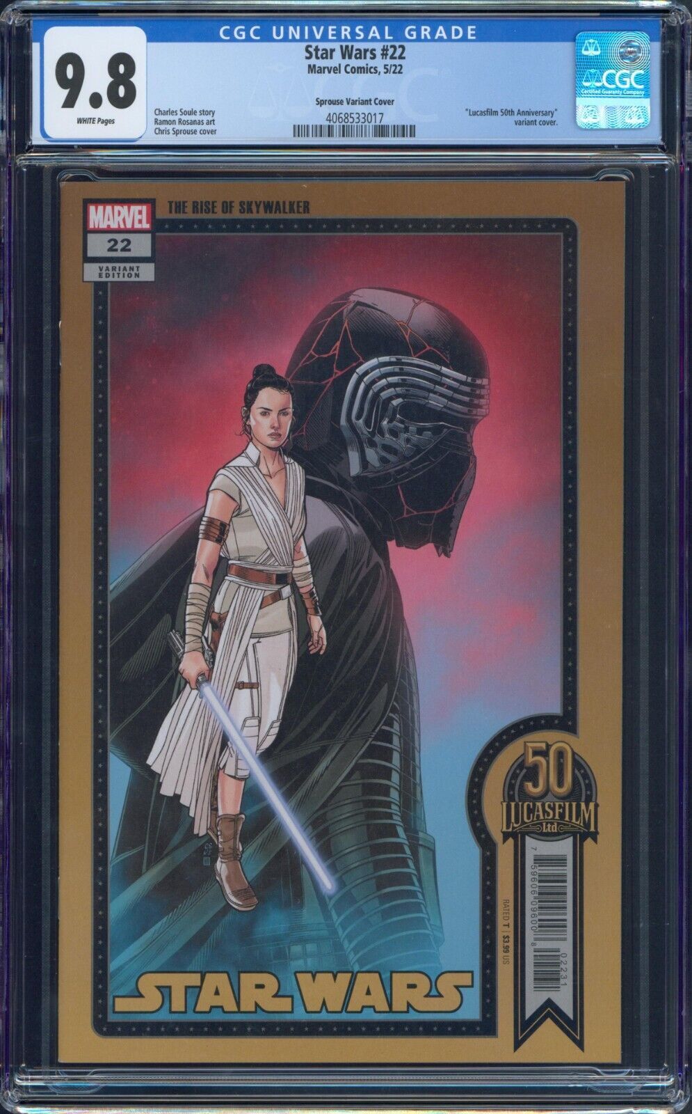 Star Wars #22 CGC 9.8 Sprouse Lucasfilm Rey Skywalker Kylo Ren Marvel ...