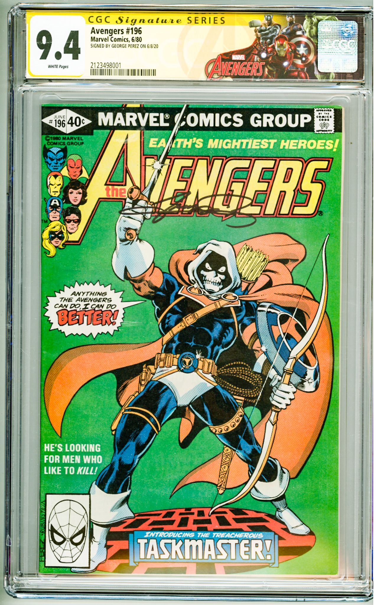 The Avengers #196 (1980) CGC Signature Series 9.4! Signed by George ...