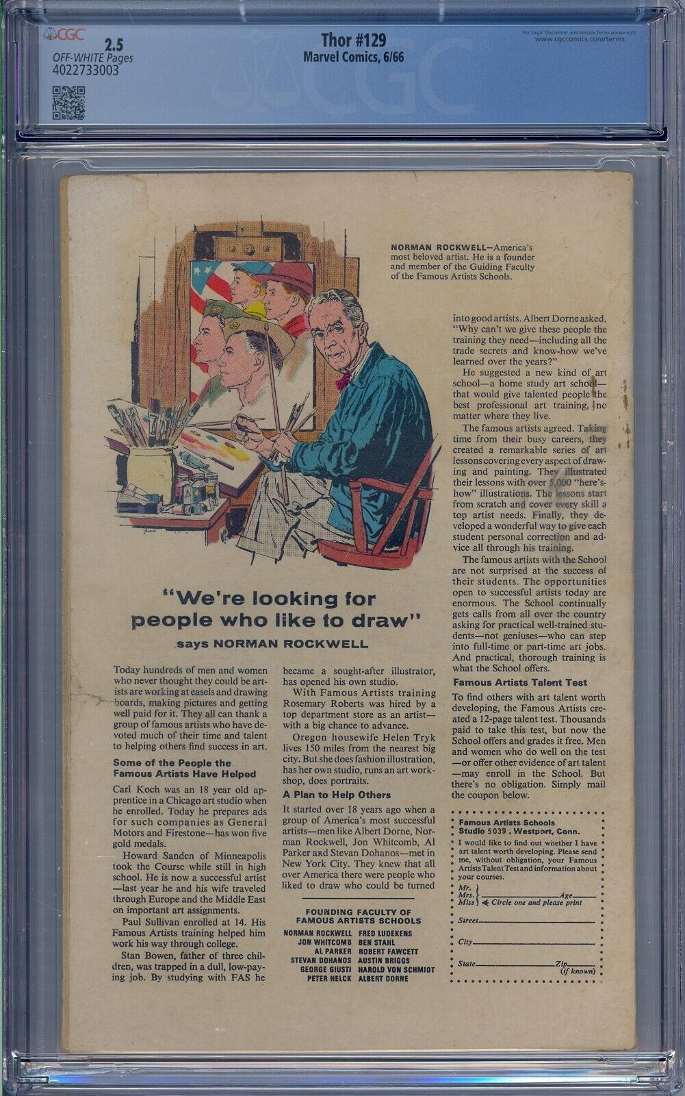 Thor #129 CGC 2.5 1st Ares Hercules Pluto Zeus Jack Kirby | Comic Books ...
