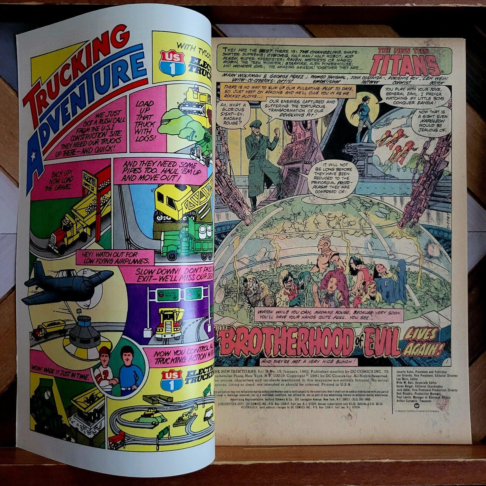 New Teen Titans #15 & 16 Set (DC 1982) BROTHERHOOD of EVIL + STARFIRE ...