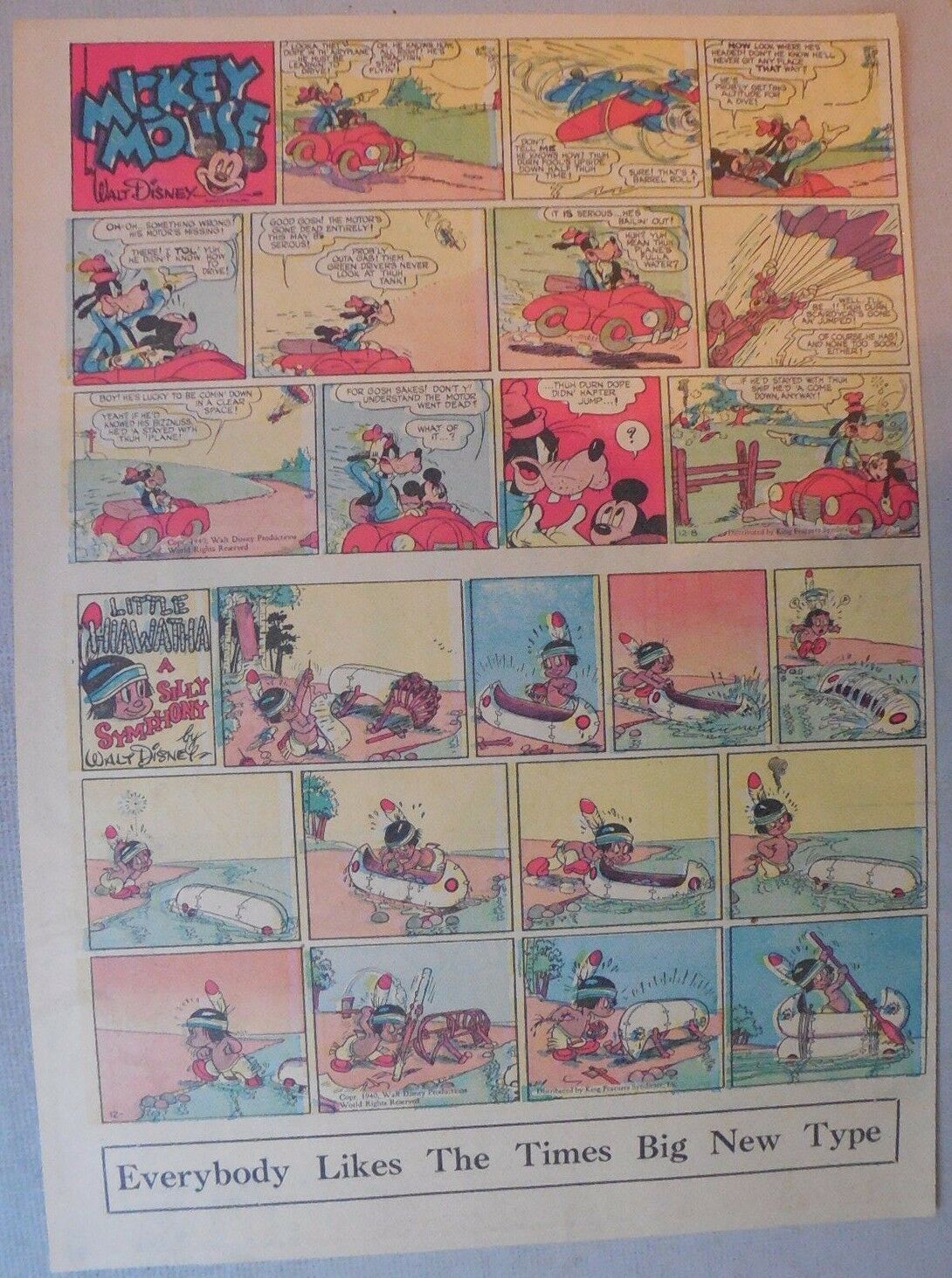 Mickey Mouse Sunday Page by Walt Disney from 12/8/1940 Tabloid Page ...