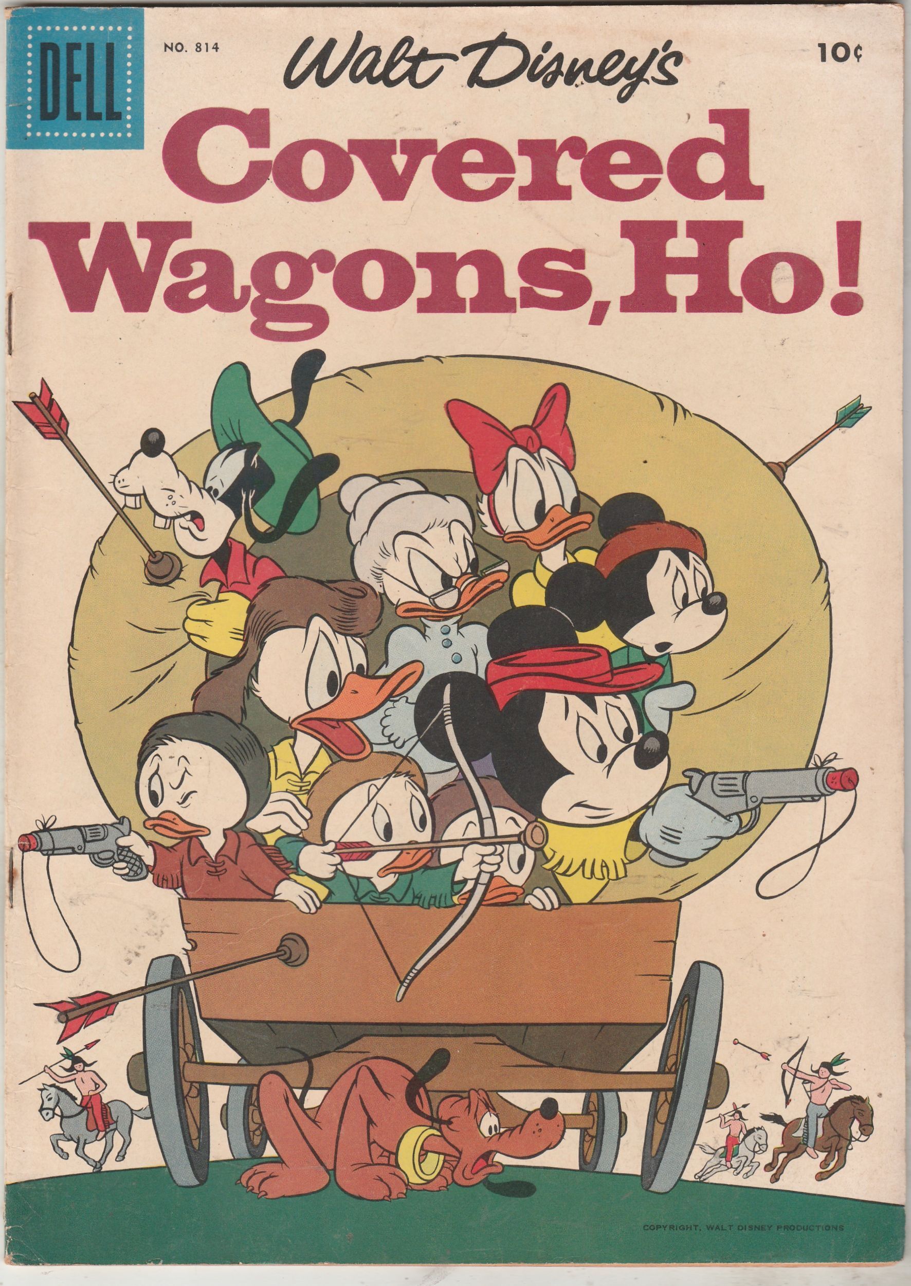 Four Color #814 (1957) Covered Wagon, Ho! Mickey, Donald Duck ...