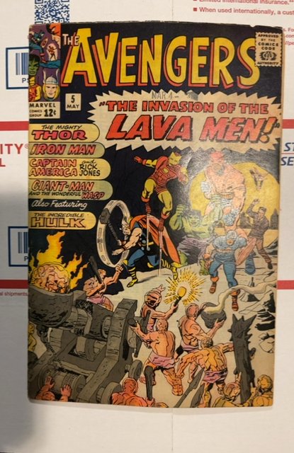 The Avengers #5 (1964) Invasion of the Lava men there's tanning tight ...