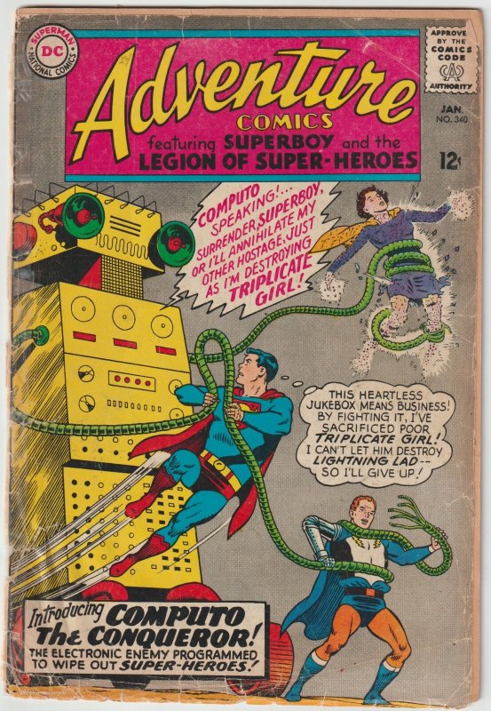 Adventure Comics #340 (Jan 1966, DC), PR-FR condition (0.75), Legion ...