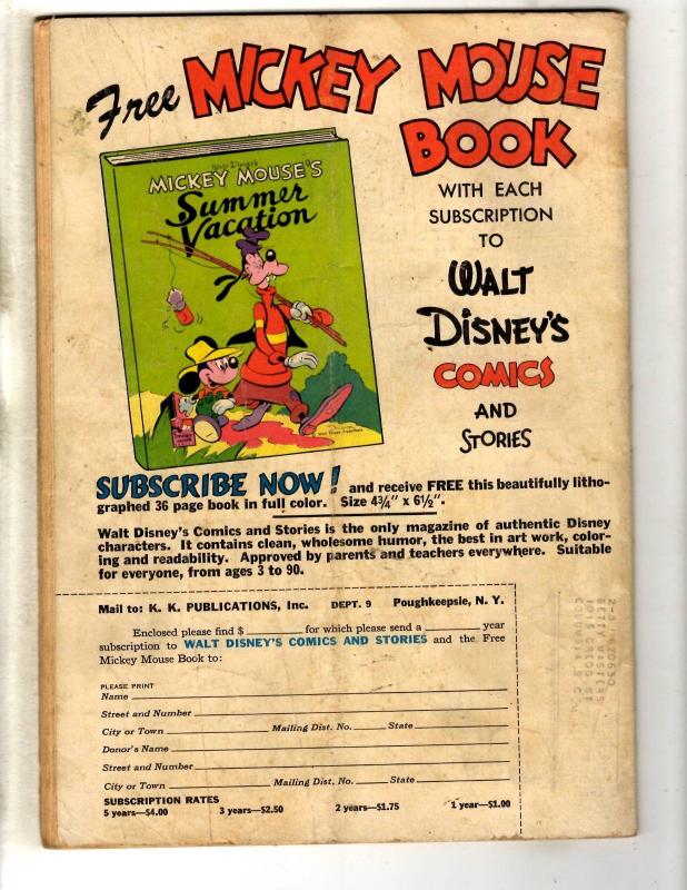 Walt Disneys Comics And Stories 132 Vg Dell Golden Age Comic Book 1951
