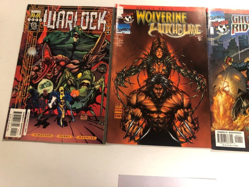 3 Marvel Comics Ghost Rider Ballistic Wolverine Witchblade Warlock 100 ...
