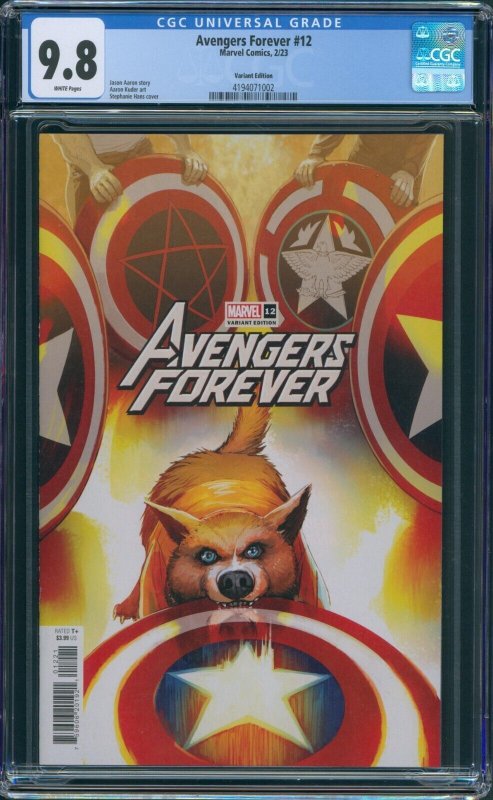Avengers Forever #12 CGC 9.8 Stephanie Hans Dog Cover Variant Marvel ...