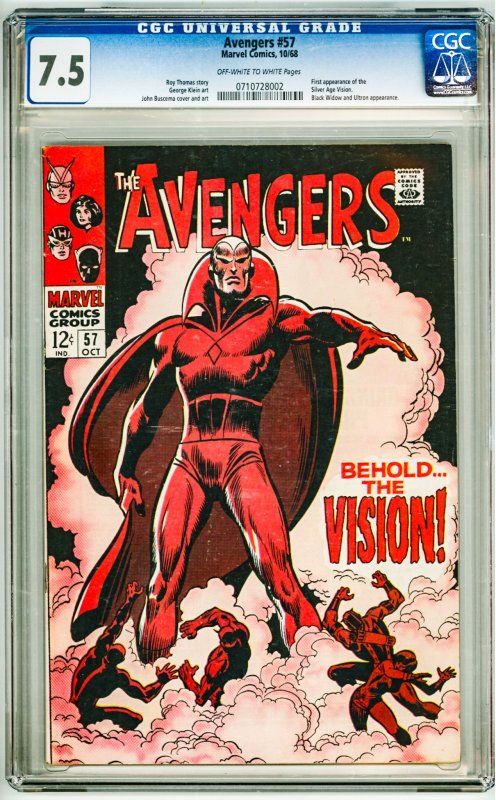 The Avengers #57 (1968) CGC 7.5! OWW Pages! 1st Appearance of the ...