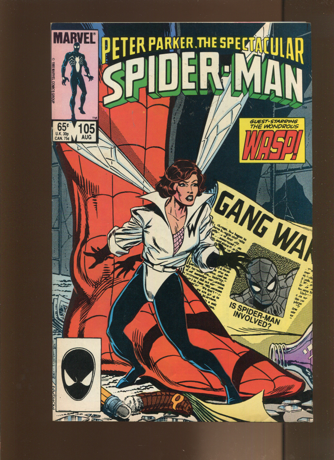 Spectacular Spiderman #105 - Joe Rosen Art. Wasp Appearance. (9.2) 1985 ...