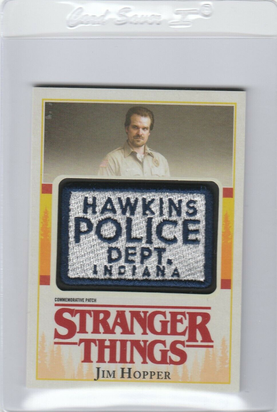 Stranger Things Jim Hopper commemorative patch card Topps Netflix 2018 ...