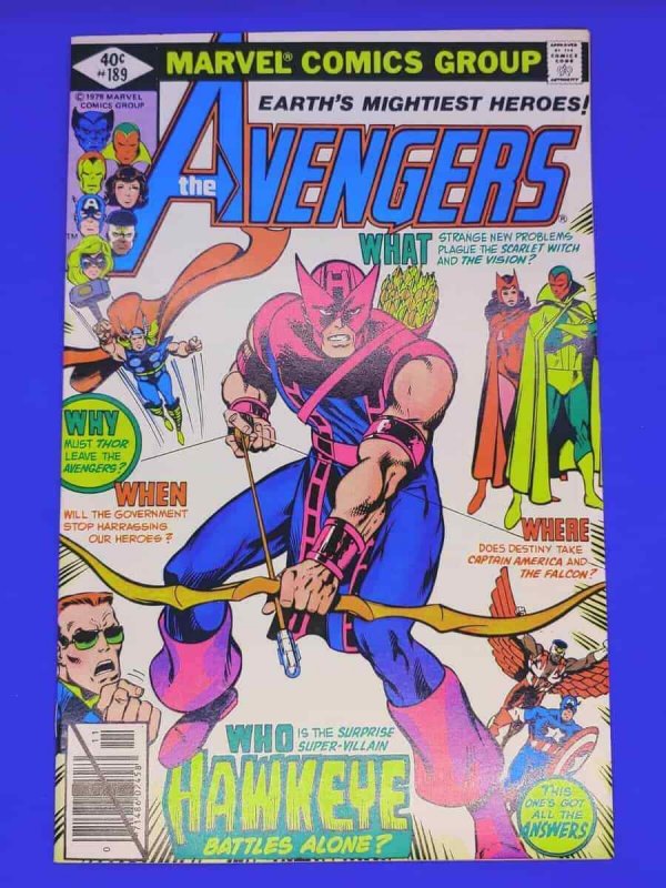Avengers #189 " Hawkeye Cover " (NM-) Marvel Comics C1B | Comic Books ...