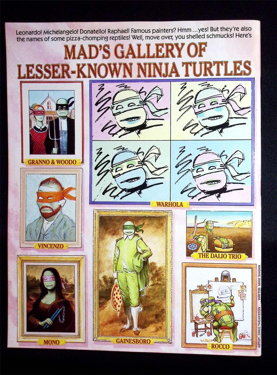 Mad Magazine #291 Dec 1989 Teenage Mutant Ninja Turtles TMNT issue ...