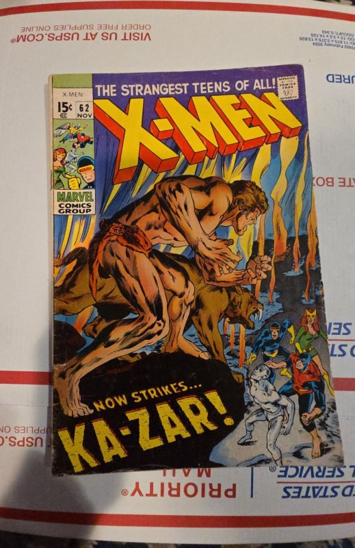 The X-Men #62 (1969) now strike Kazar Neal adams spine wear | Comic ...