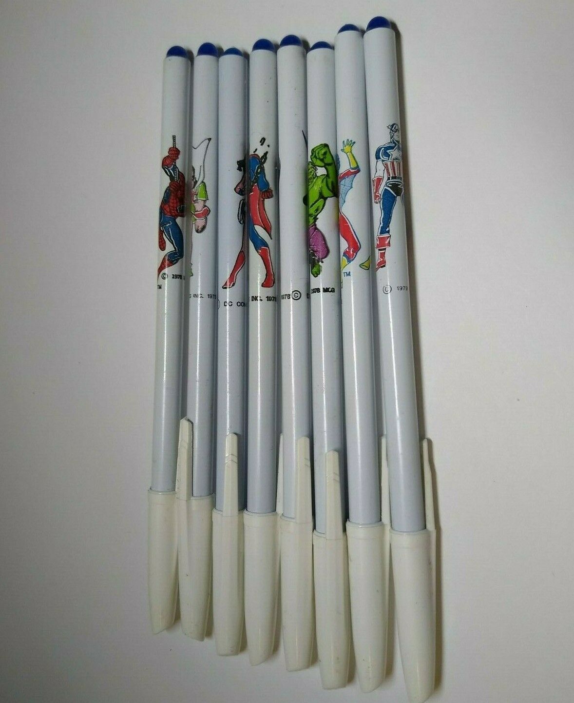 Superhero PENS 8 Wonder Women Spider Man Batman Hulk DC Comics Marvel ...