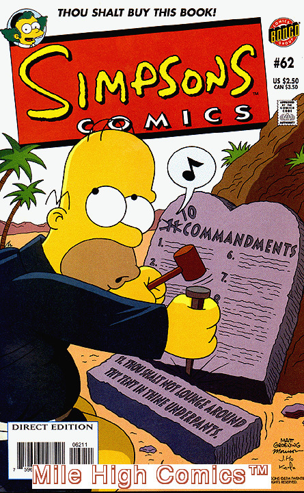 SIMPSONS COMICS (BONGO) (1993 Series) #62 Very Fine Comics Book | Comic ...