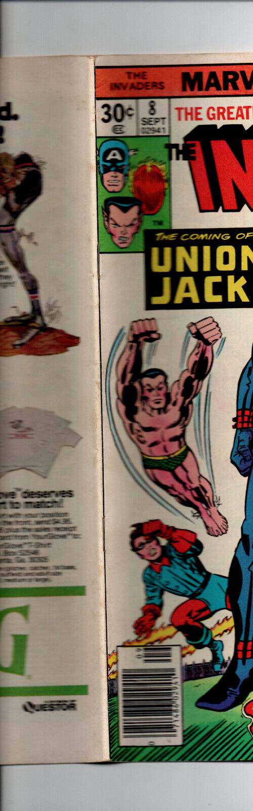 Invaders #8 newsstand - 1st Union Jack - KEY - Captain America - 1976 ...