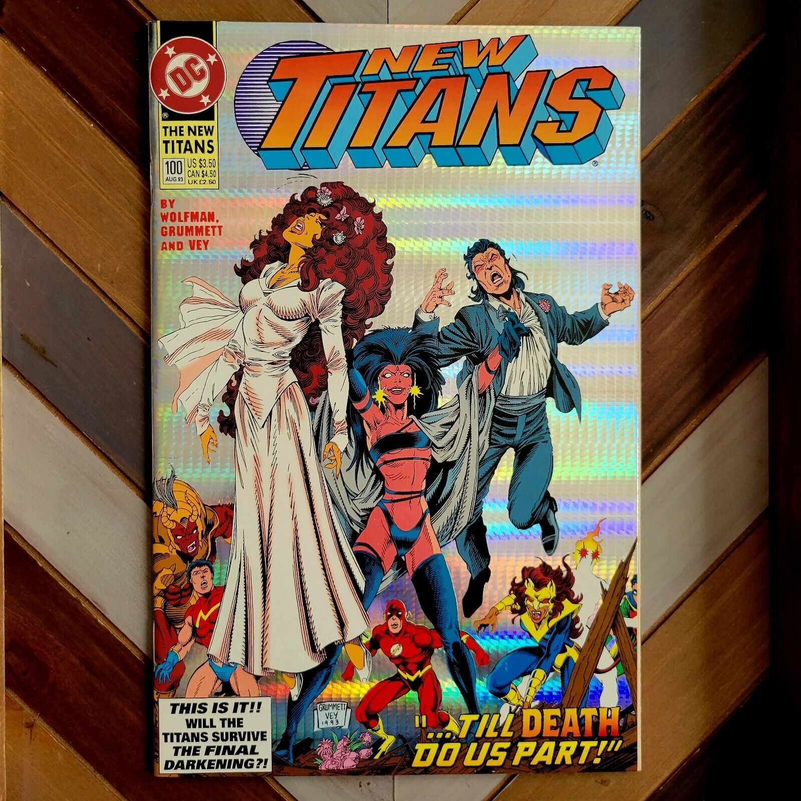 New (Teen) Titans #100 VF (DC 1993) Holofoil, Dick Grayson marries ...