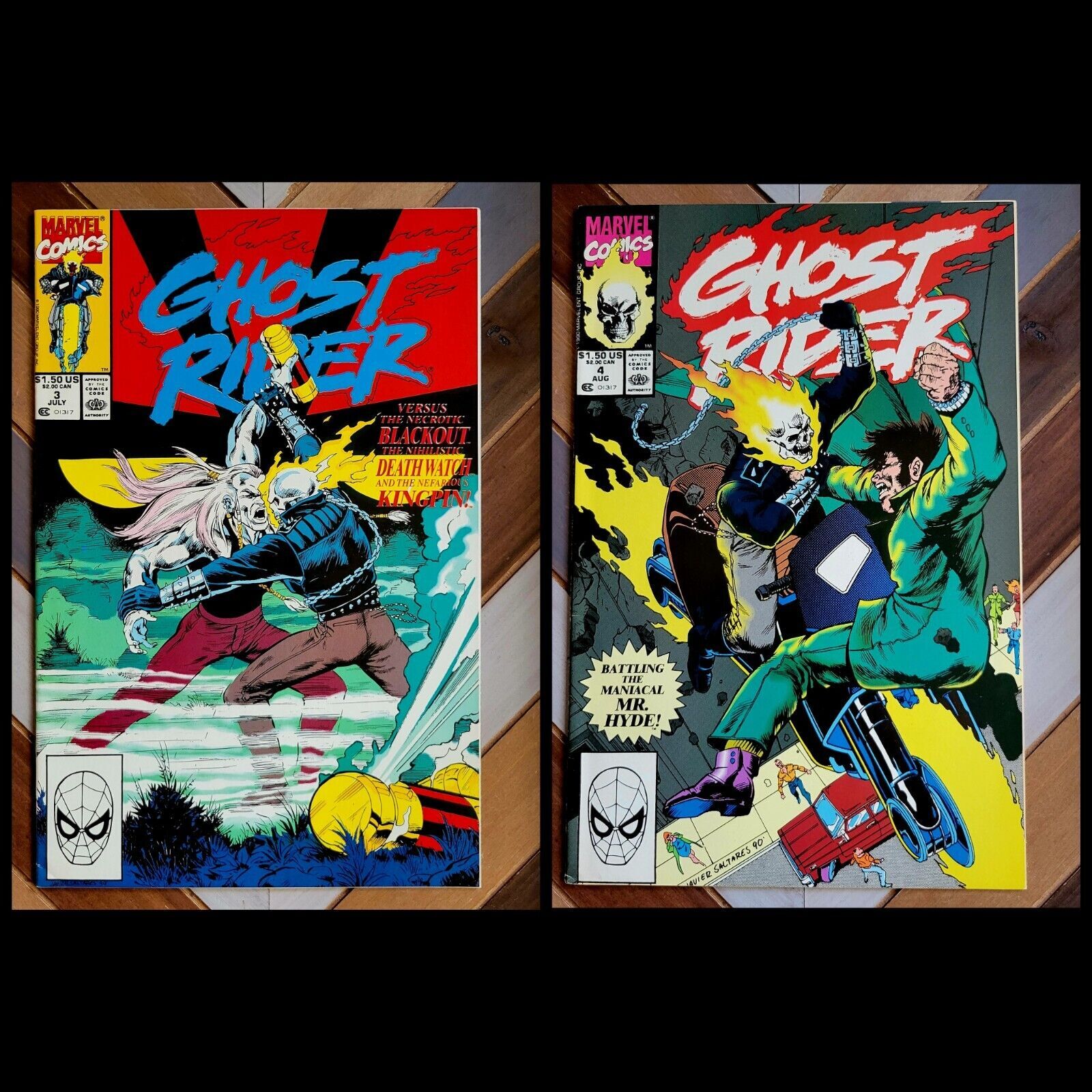 Ghost Rider #3-4, Set of 2 Marvel 1990 Danny Ketch Vs Deathwatch ...