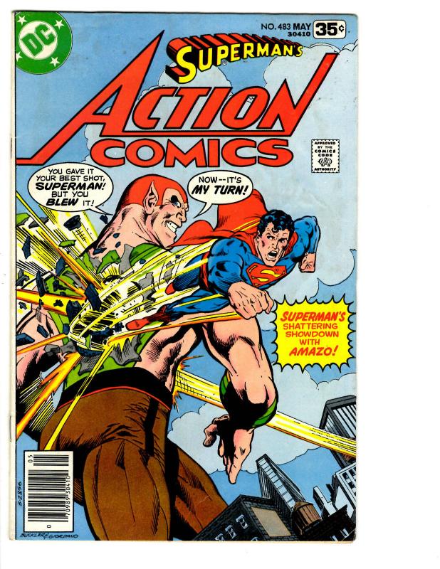 4 Action Comics DC Comic Books # 483 484 485 486 Superman Amazo Lois ...