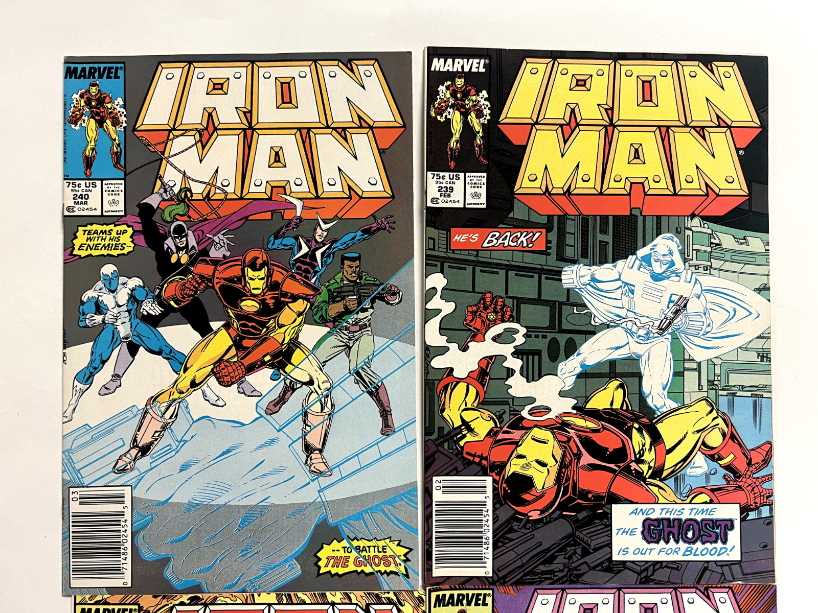 4 Iron-Man Marvel Comic Books #237 238 239 240 Spiderman Iron-Man Thor ...
