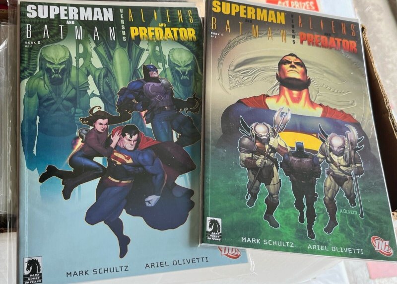 Superman and Batman Versus Aliens and Predator Lot, Complete Series Set ...