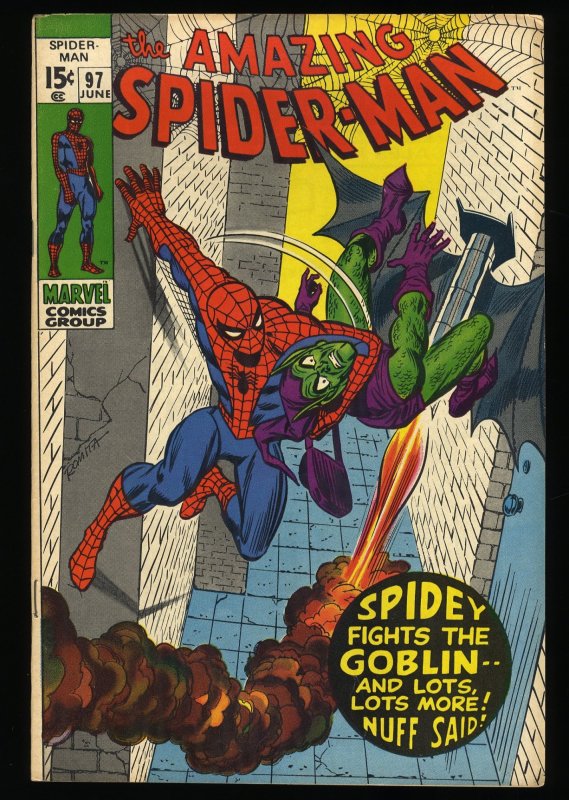 Amazing Spider-Man #97 VF+ 8.5 Drug Issue! Green Goblin! No CCA ...