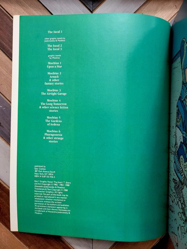 "THE INCAL" 1, 2, 3 Moebius & Jodorowsky (1988 Epic) First Print ...