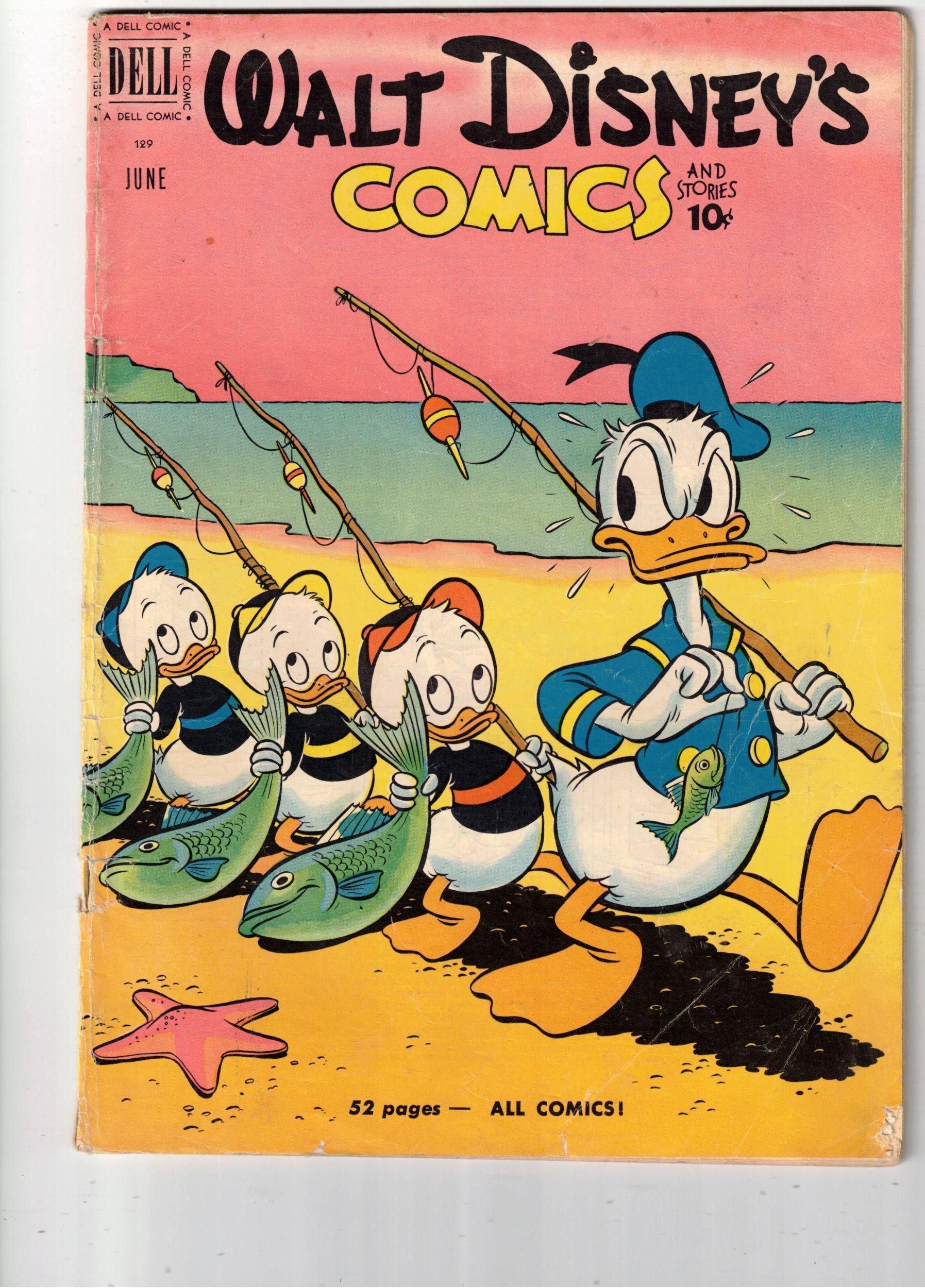 Walt Disney's Comics & Stories #129 (1951) Barks Donald & Boys Fishing ...