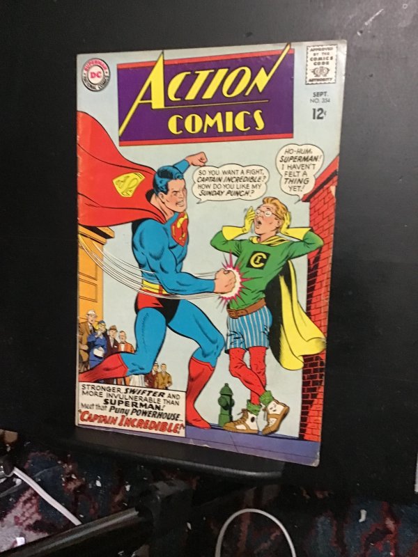 Action Comics #354 (1967) Captain Incredible! Supergirl vs Brain ...