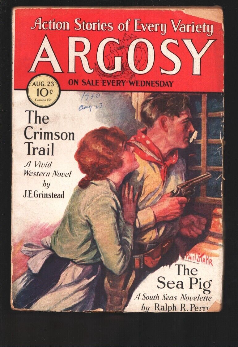 Argosy 8/23/1930-Paul Stahr cover art-Prince of Peril pulp story Part 4 ...