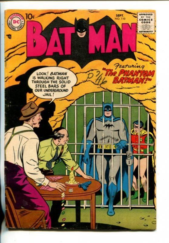 Batman #110-Dc-1957-Joker Appears-Phantom Batman-Underground Jail-Fn ...