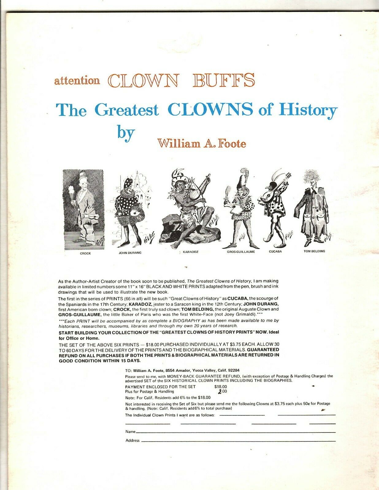 6 Magazines Callipoe Clowns of America # 3 17 8 9 Special Issue 2 7 Int ...