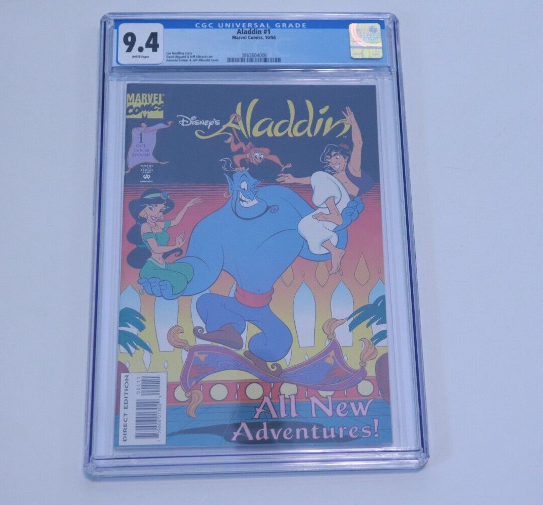 Aladdin #1 CGC 9.4 Disney Classic Animated Movie Marvel 1994 All New ...
