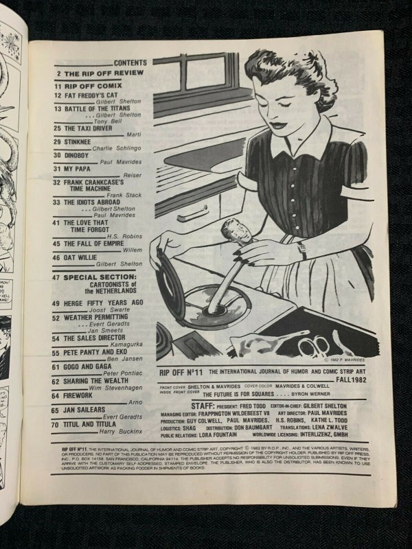 1982 RIP OFF Magazine #11 VG- 3.5 Freak Brothers in Idiots Abroad ...