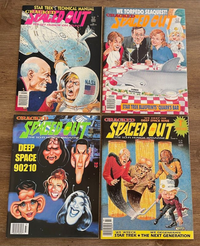 Lot Of 4 Cracked Spaced Out Sci-Fi Humor Magazines # 1 2 3 4 Star Trek ...