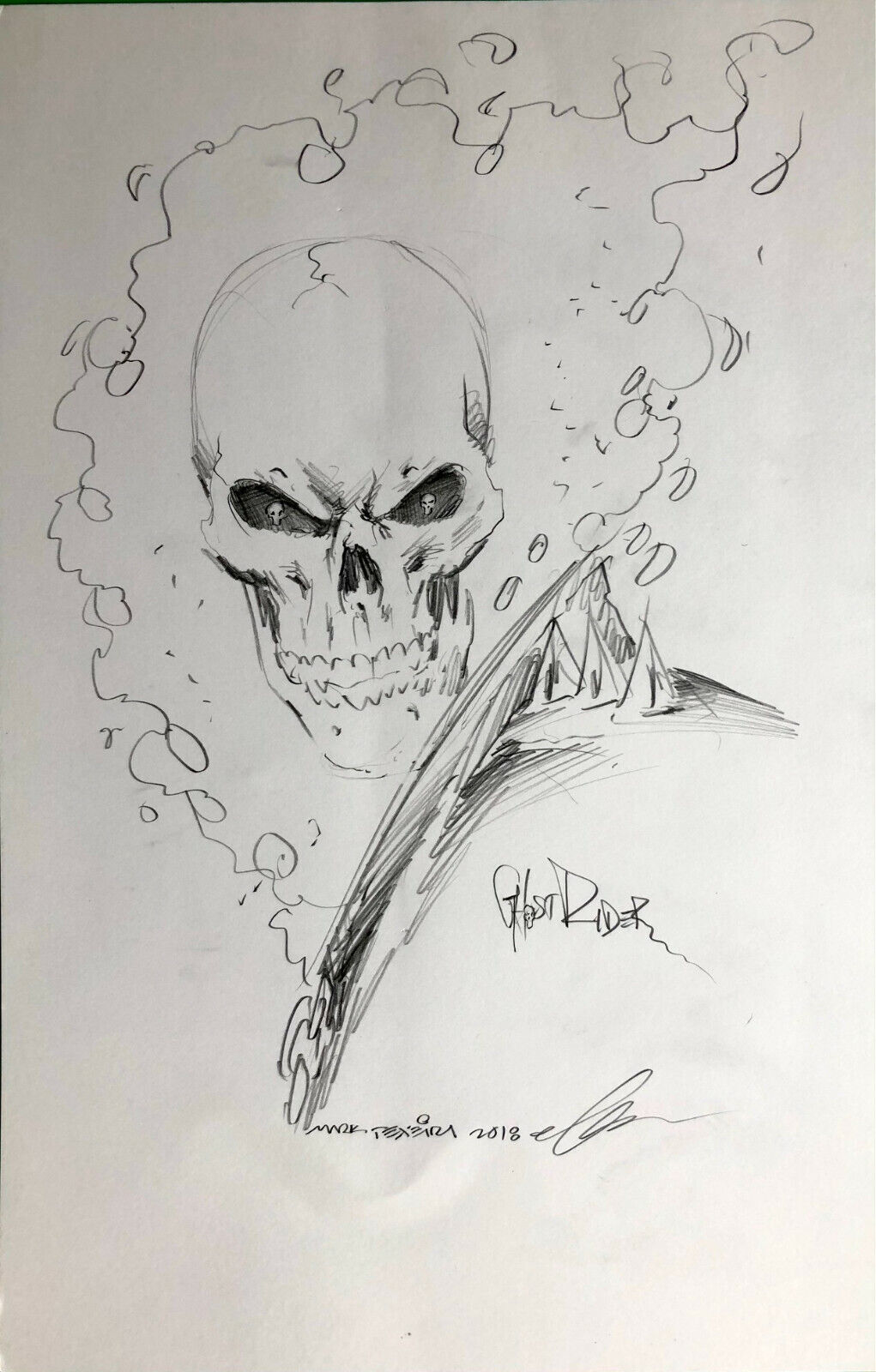 Ghost Rider Sketch By Mark Texeira AnimeKon Expo 2018 Barbados Marvel ...