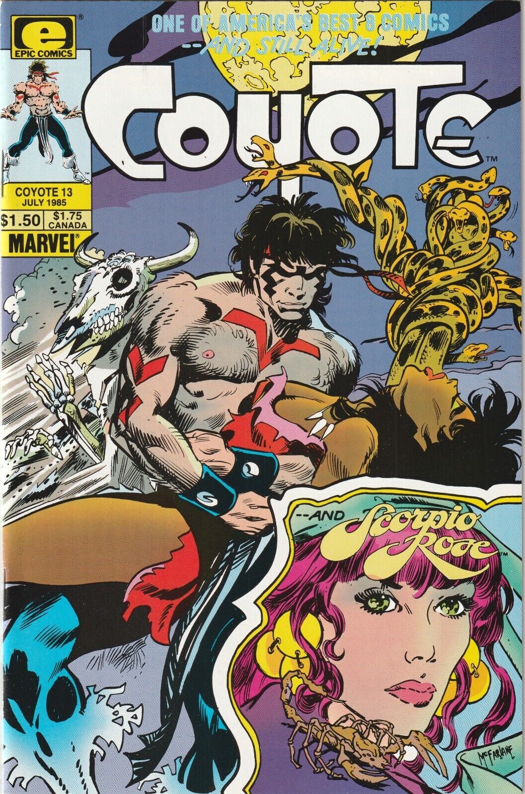 Coyote # 13 NM- Epic Comics 1985 1st Todd McFarlane Cover Art [S7 ...