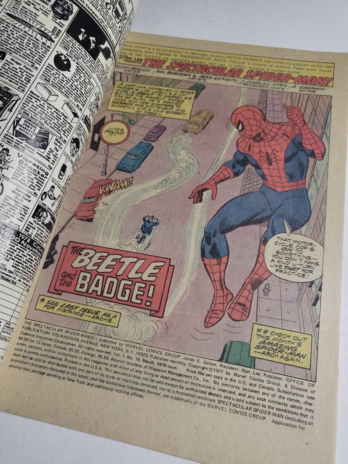 SPECTACULAR SPIDER-MAN #16: "The Beetle And The Badge!" (Marvel 1978 ...