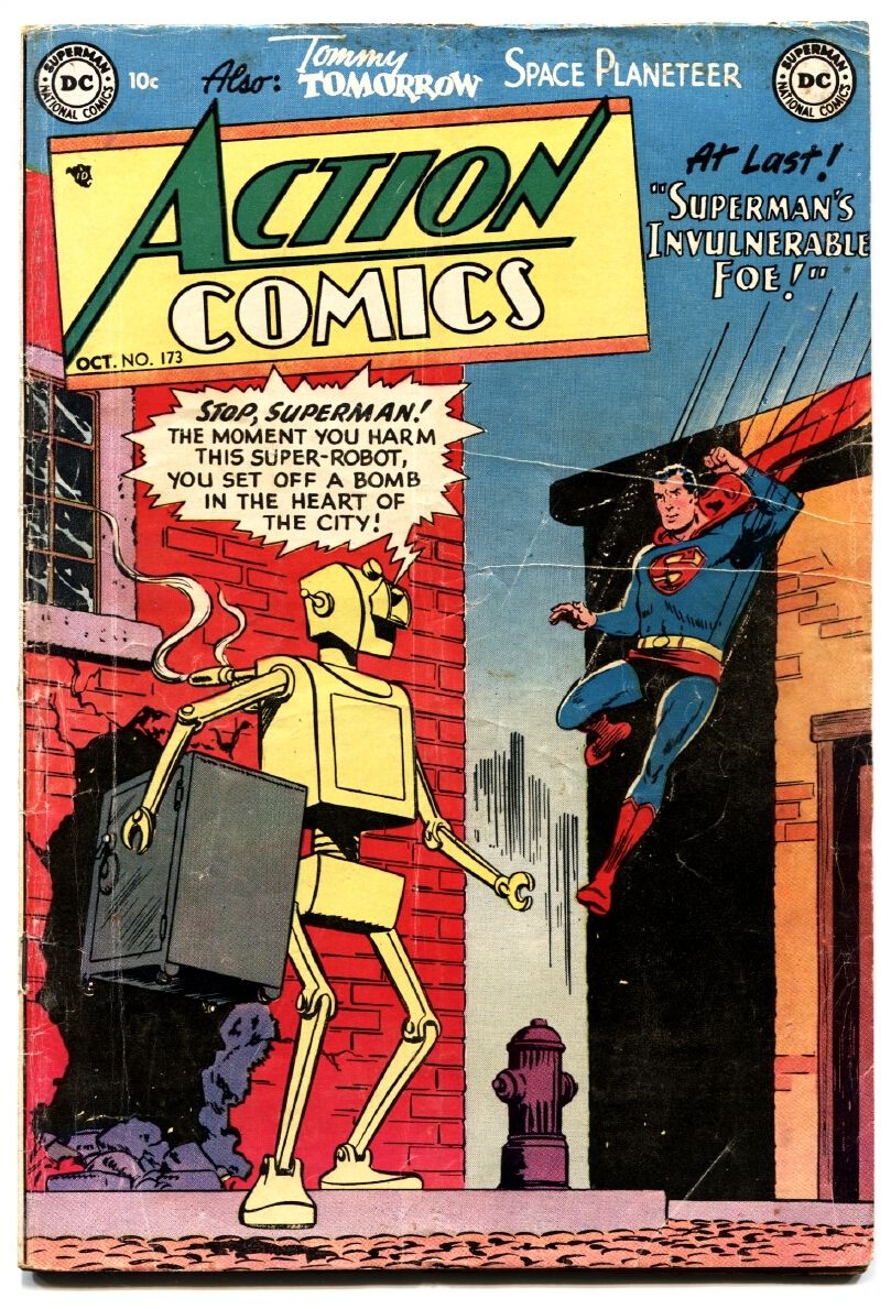 Action #173 1952-DC-Superman-robot cover-Congo Bill-vigilante-comic ...