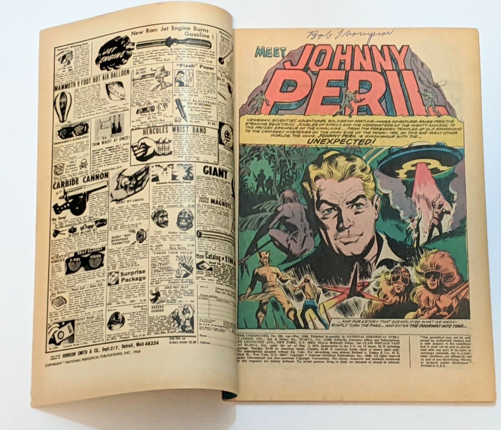 Unexpected 106 May 1968 DC FN 6.5 1st S.A. Johnny Peril story | Comic ...