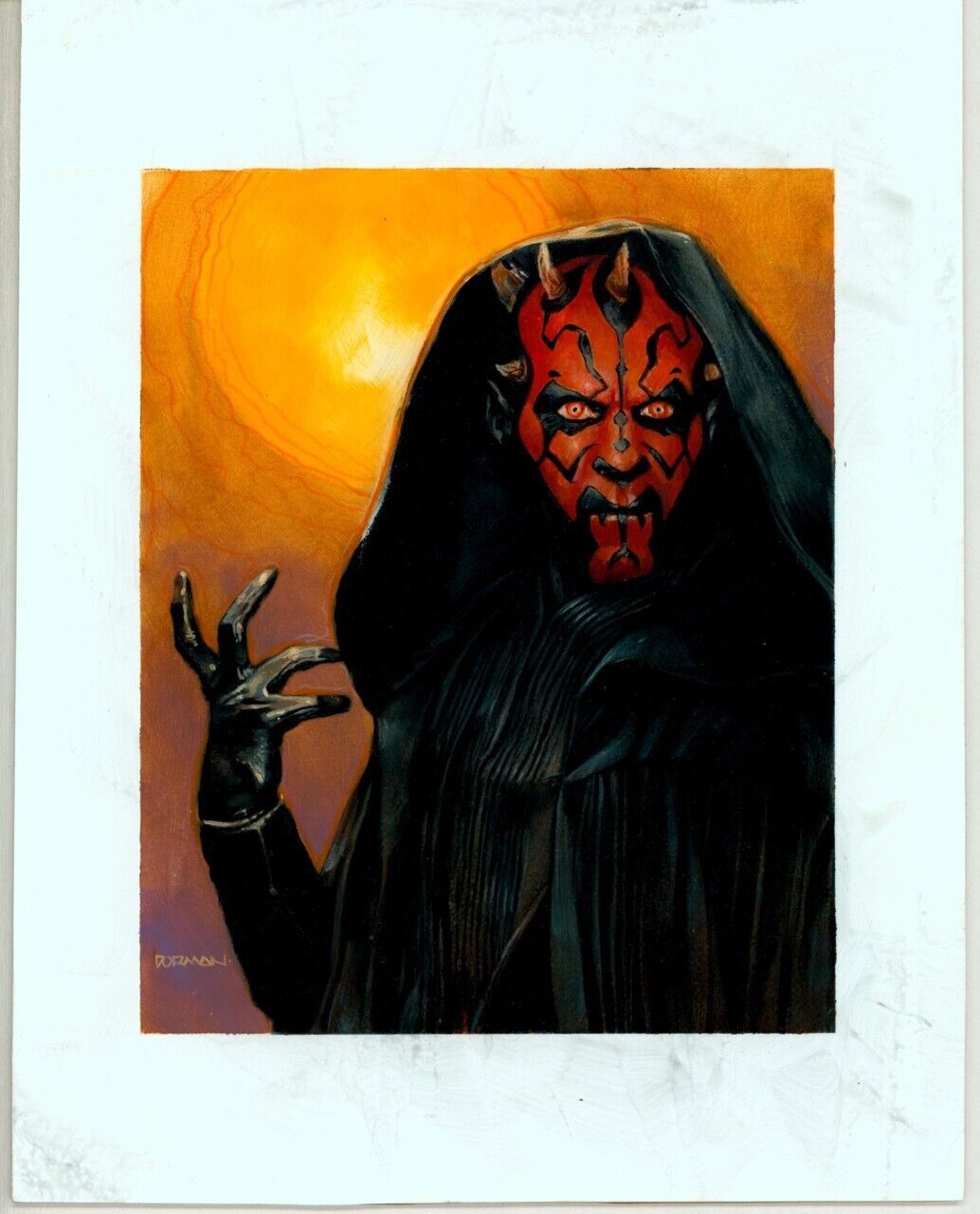 Dave Dorman Signed Star Wars Original Art Painting ~ Ray Park as Sith ...