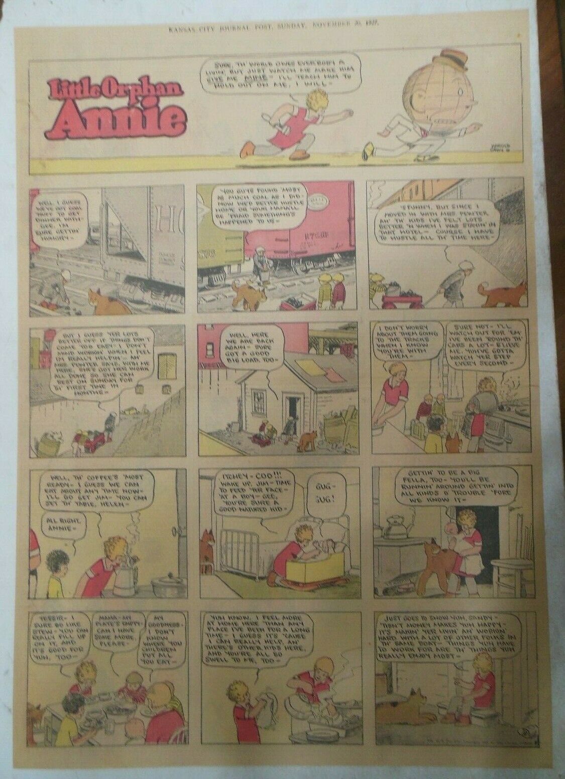 Little Orphan Annie Sunday by Harold Gray from 11/20/1927 Full Page ...
