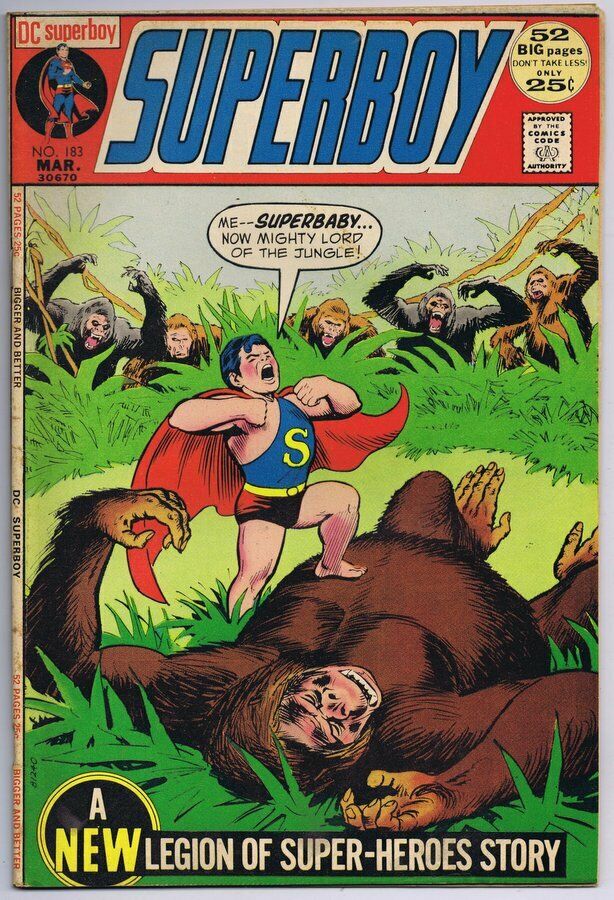 Superboy #183 ORIGINAL Vintage 1972 DC Comics Legion of Super Heroes ...