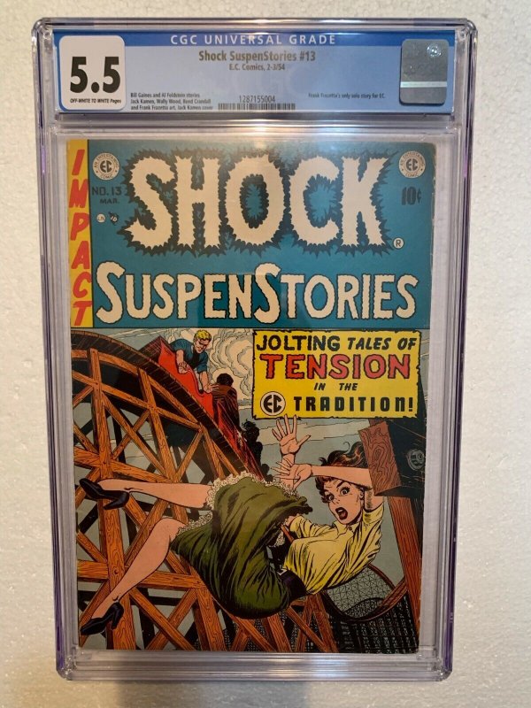Shock Suspenstories #13 EC Comics Pre-Code Horror CGC 5.5 Gaines Wood ...