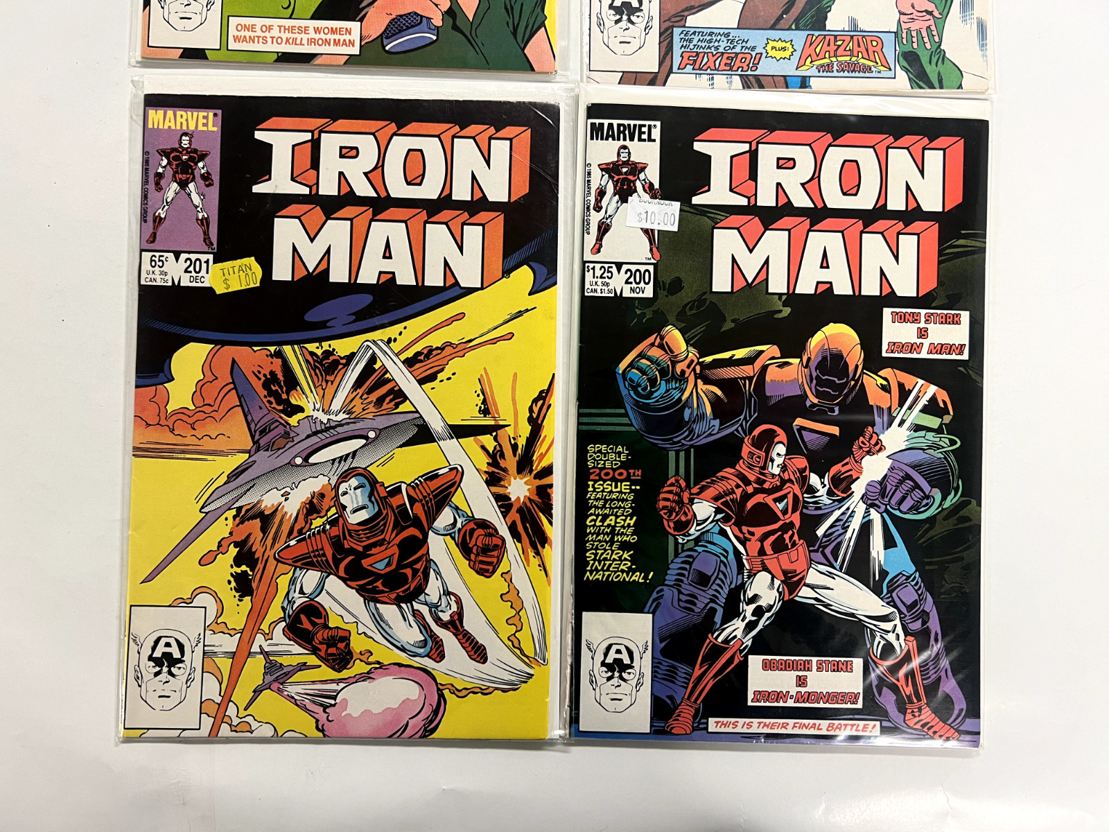 4 Iron-Man Marvel Comics #200 201 202 203 Defedners X-Men Iron-Man 76 ...