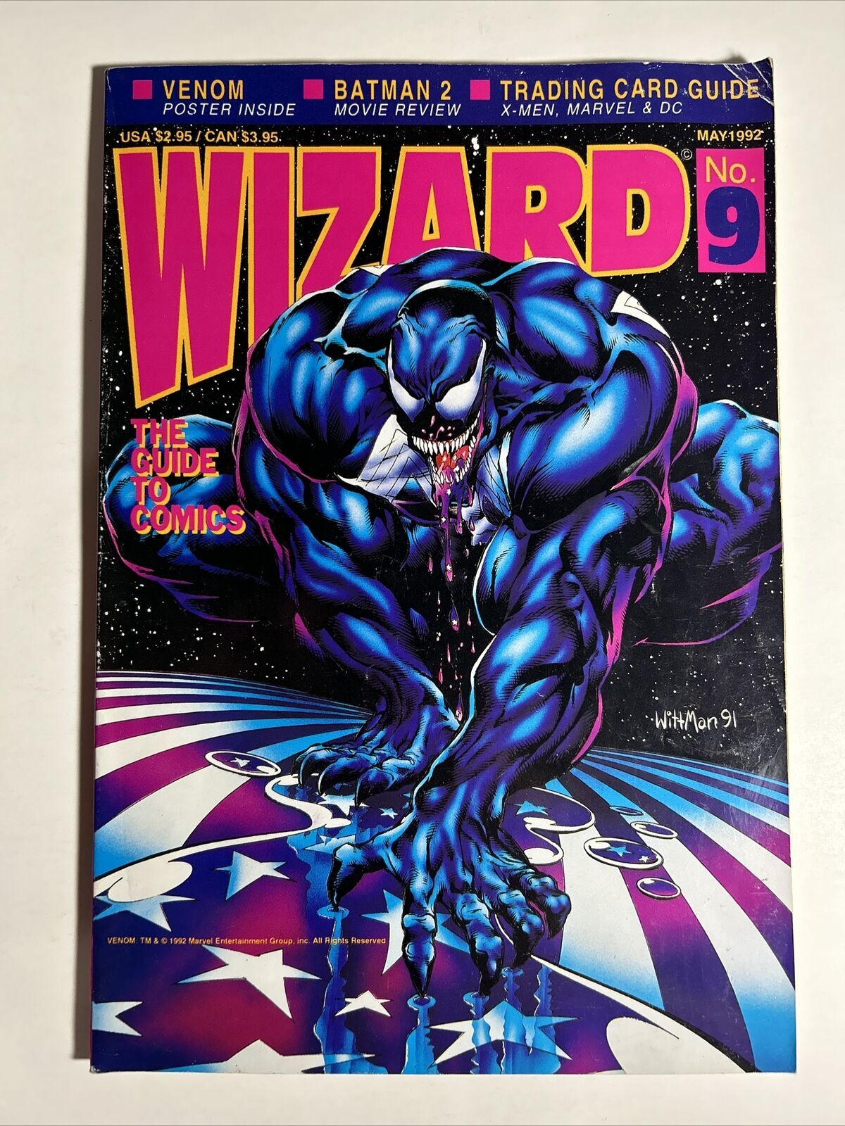 Wizard Magazine #9 Venom Cover (1992) - NO Poster Bart Sears Wittman ...