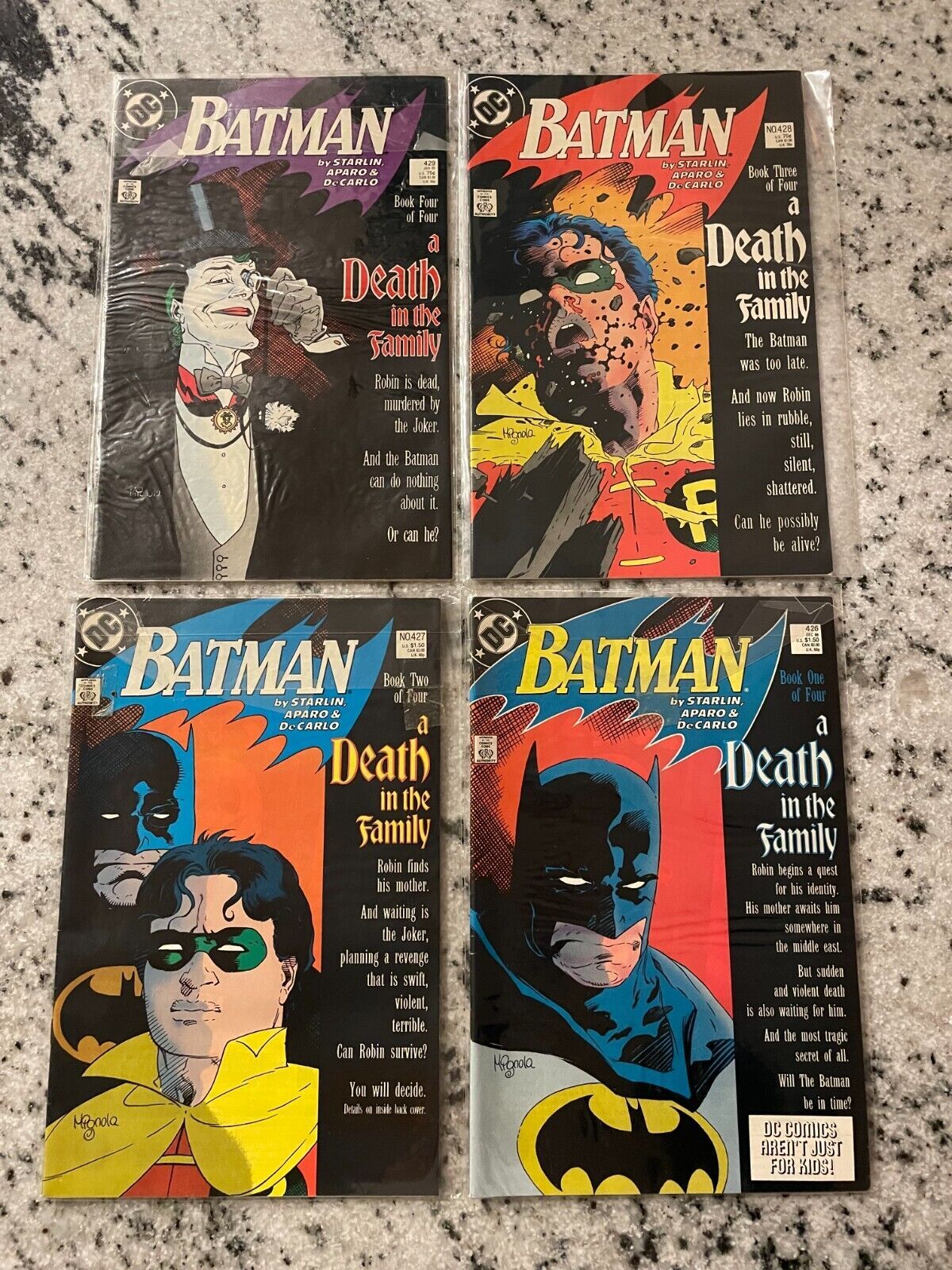 Lot Of 4 Batman Comic Books # 426 427 428 429 NM Death In The Family ...