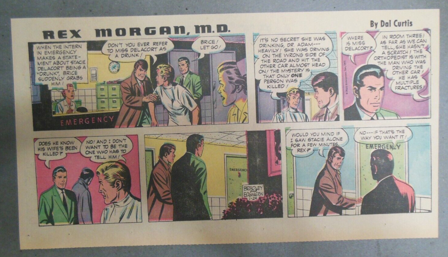 (36) Rex Morgan MD Sunday Pages by Bradley & Edgingston 1971 Thirds: 7. ...
