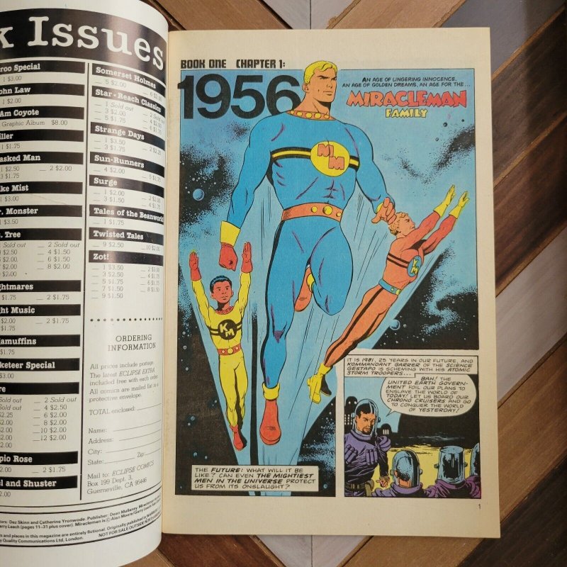 MIRACLEMAN #1 FN/VF (Eclipse 1985) "Rebirth" by ALAN MOORE, Reintro of ...