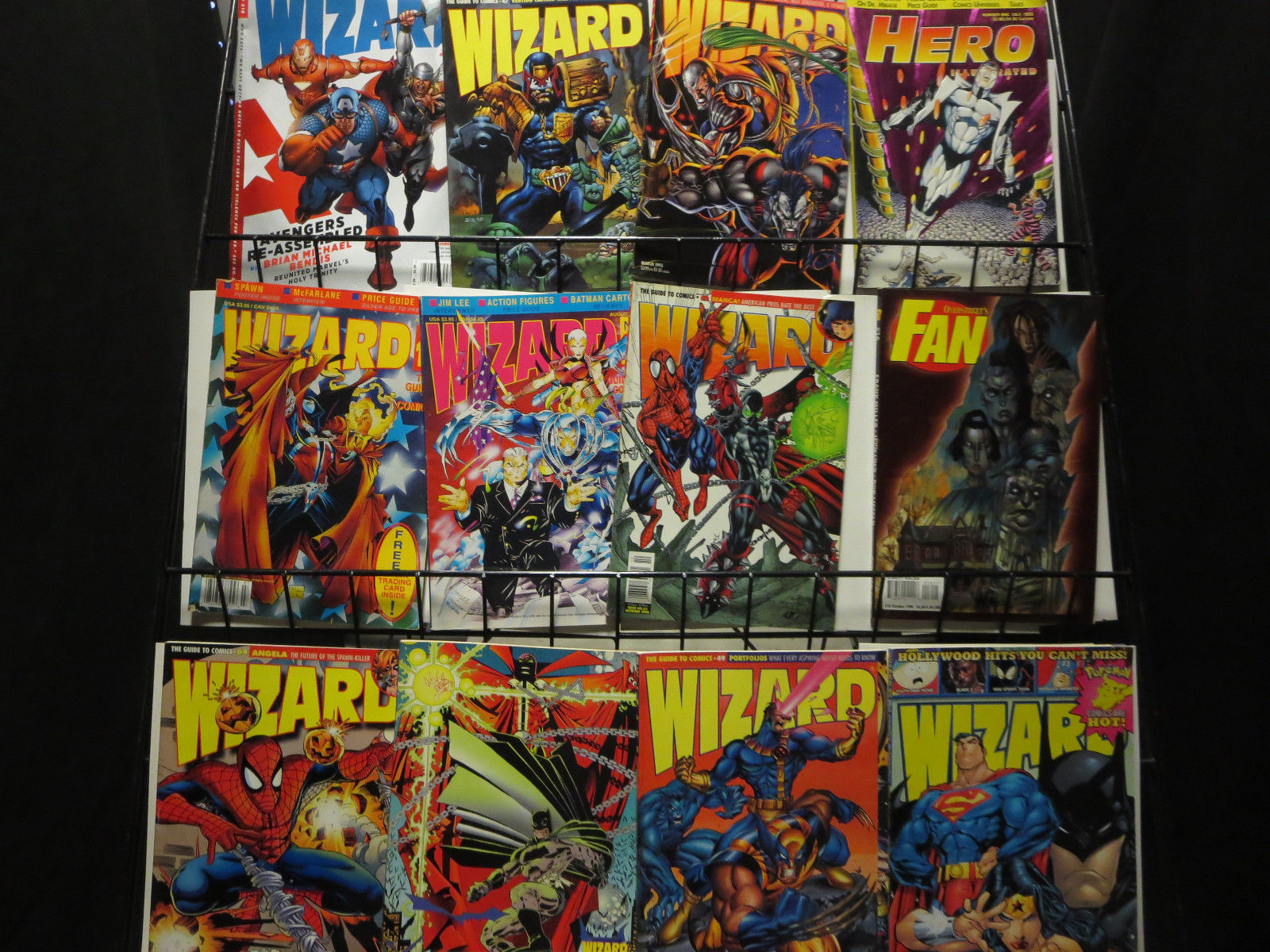 Wizard Magazine lot of 46 + Hero + Overstreet Fan + Cavalcade Catalog ...